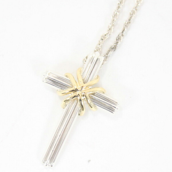 Tiffany & Co. | Jewelry | Tiffany Cross Pendant Top Gold Silver | Poshmark